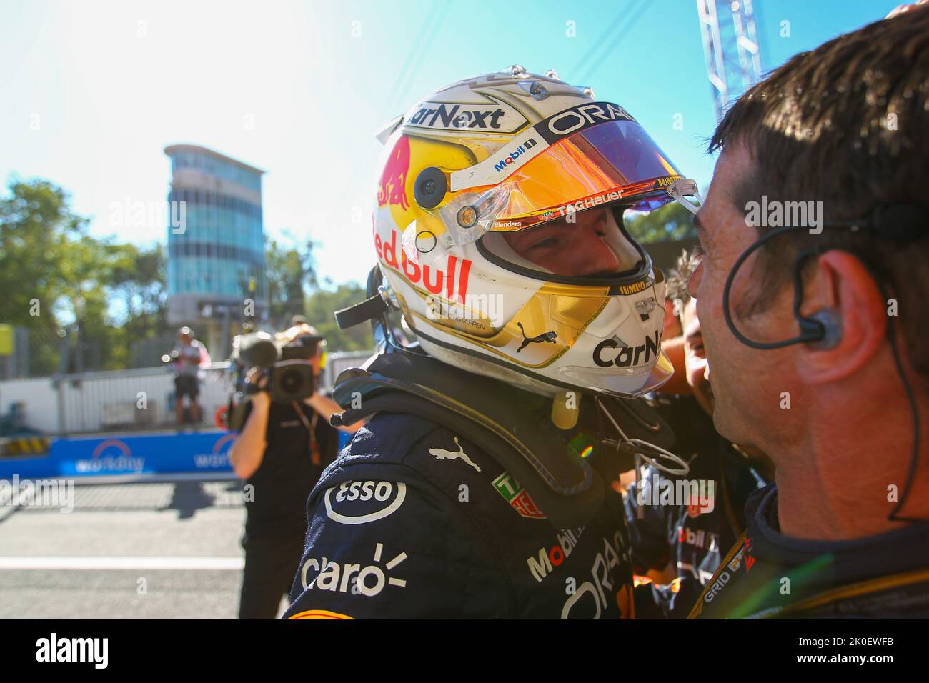 September 11 2022: . Max Verstappen (NED) Redbull Racing RB18 CHEERING ...