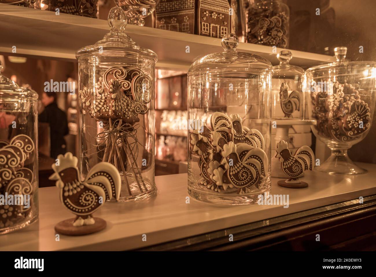 decorative gingerbread in glass jar Stock Photo - Alamy