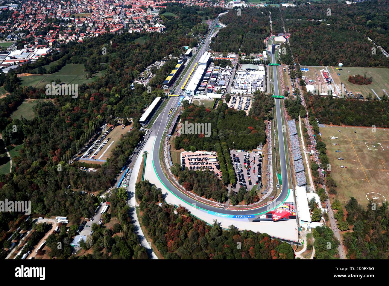 Monza, Italy. 11th Sep, 2022. An aerial view of the circuit. 11.09.2022 ...