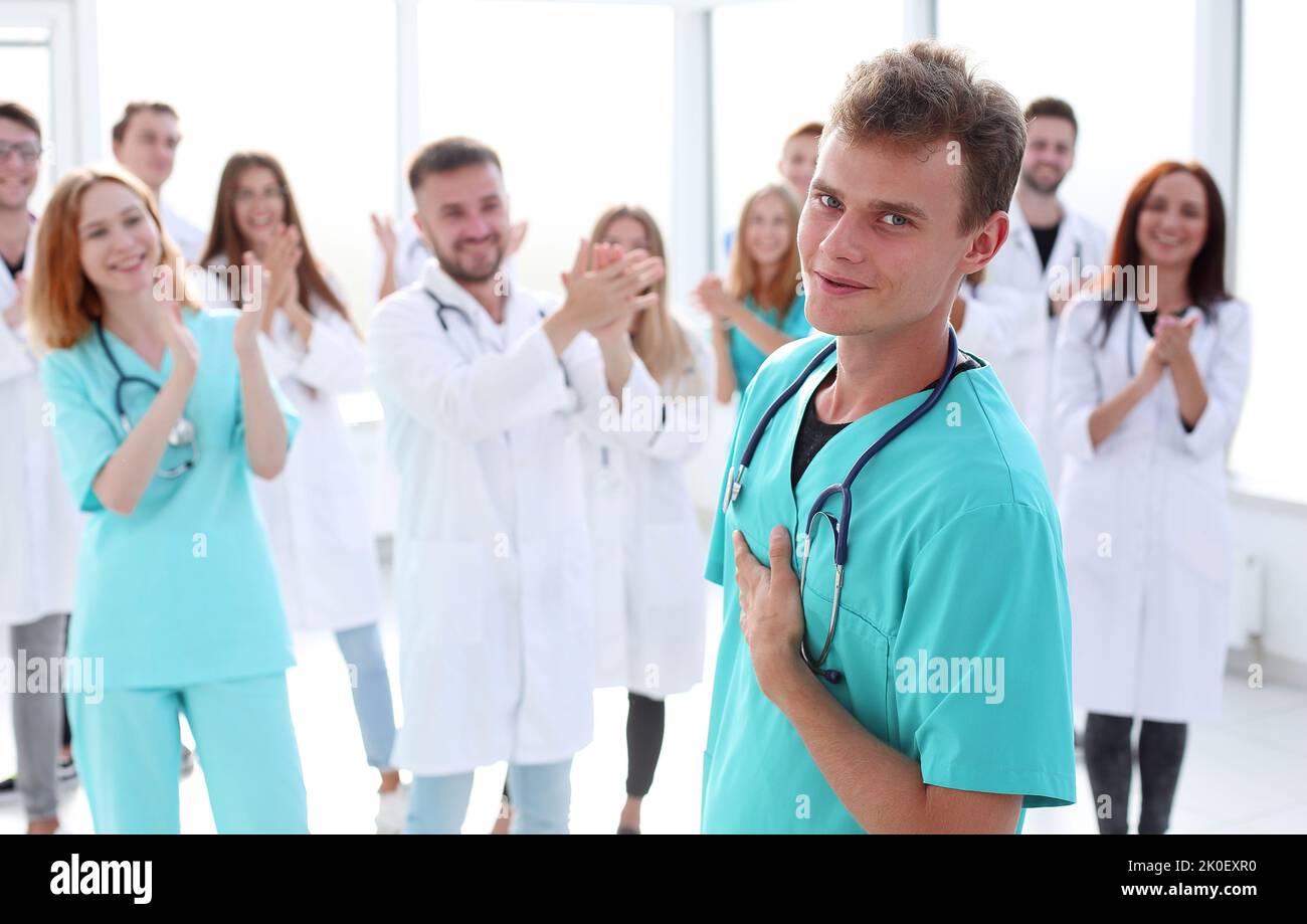 group of jubilant young people looking forward Stock Photo - Alamy