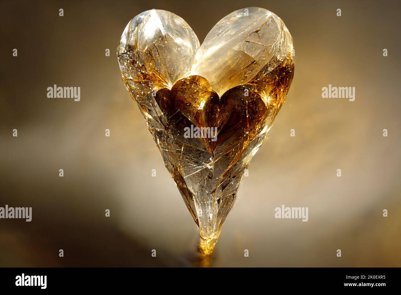 Beautiful crystal heart on color blur background Stock Photo - Alamy