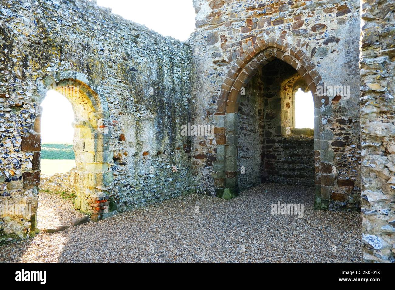 Interior viewat Knowlton Church built within a neolithic henge, Dorset ...