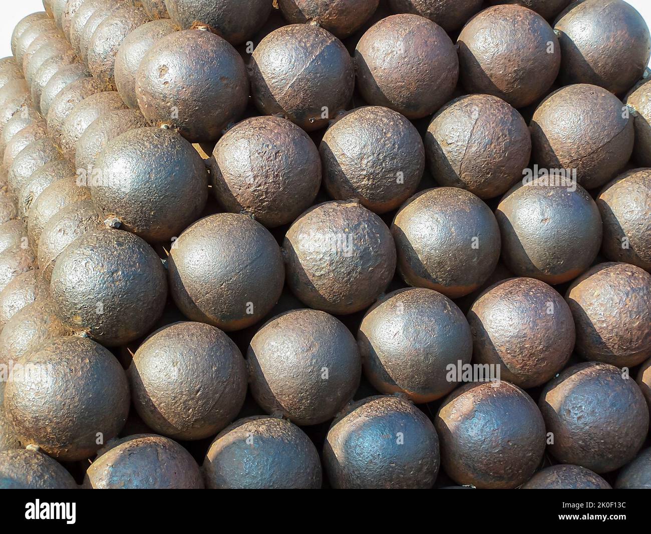 Pile of cannonballs at Monaco Stock Photo - Alamy