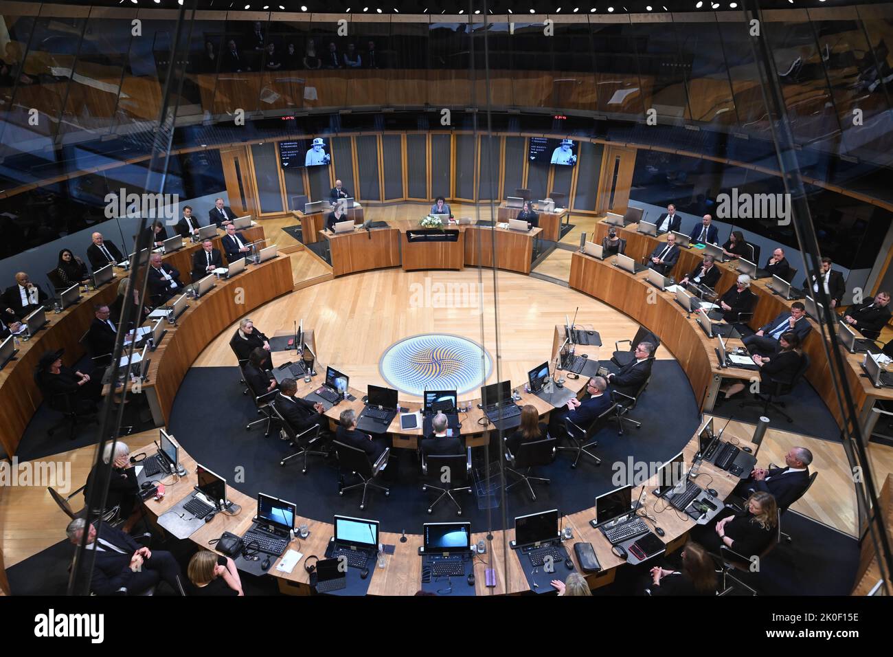 Welsh Parliament handout photo dated 11/09/22 of a general view as the ...