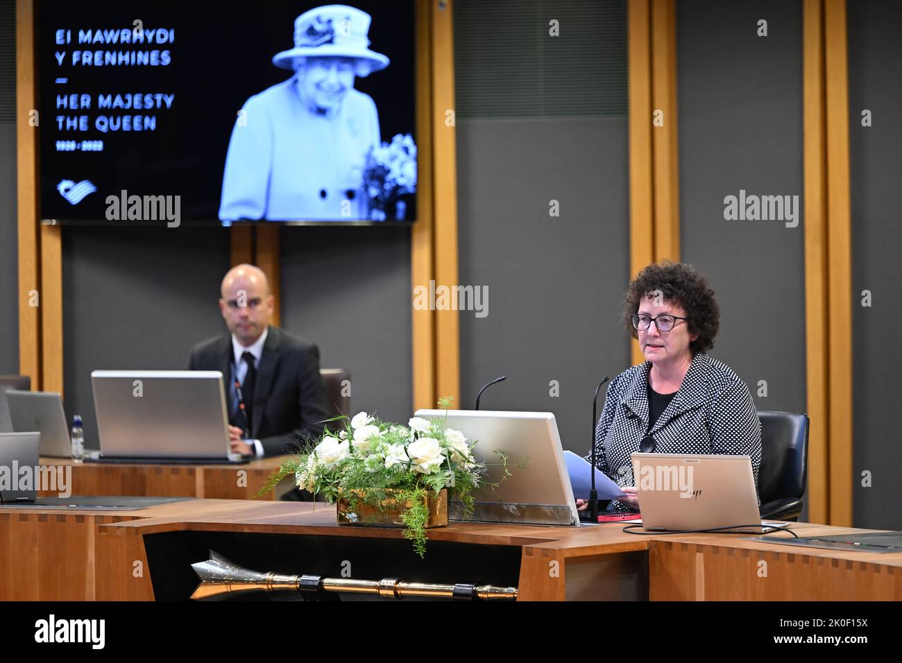 Welsh Parliament handout photo dated 11/09/22 of Llywydd Rt. Hon. Elin ...