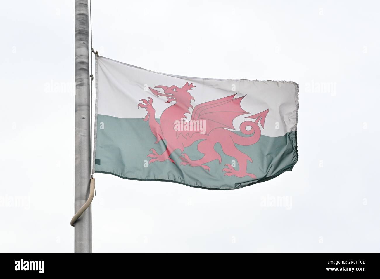Welsh Parliament handout photo dated 11/09/22 of the Welsh flag is ...