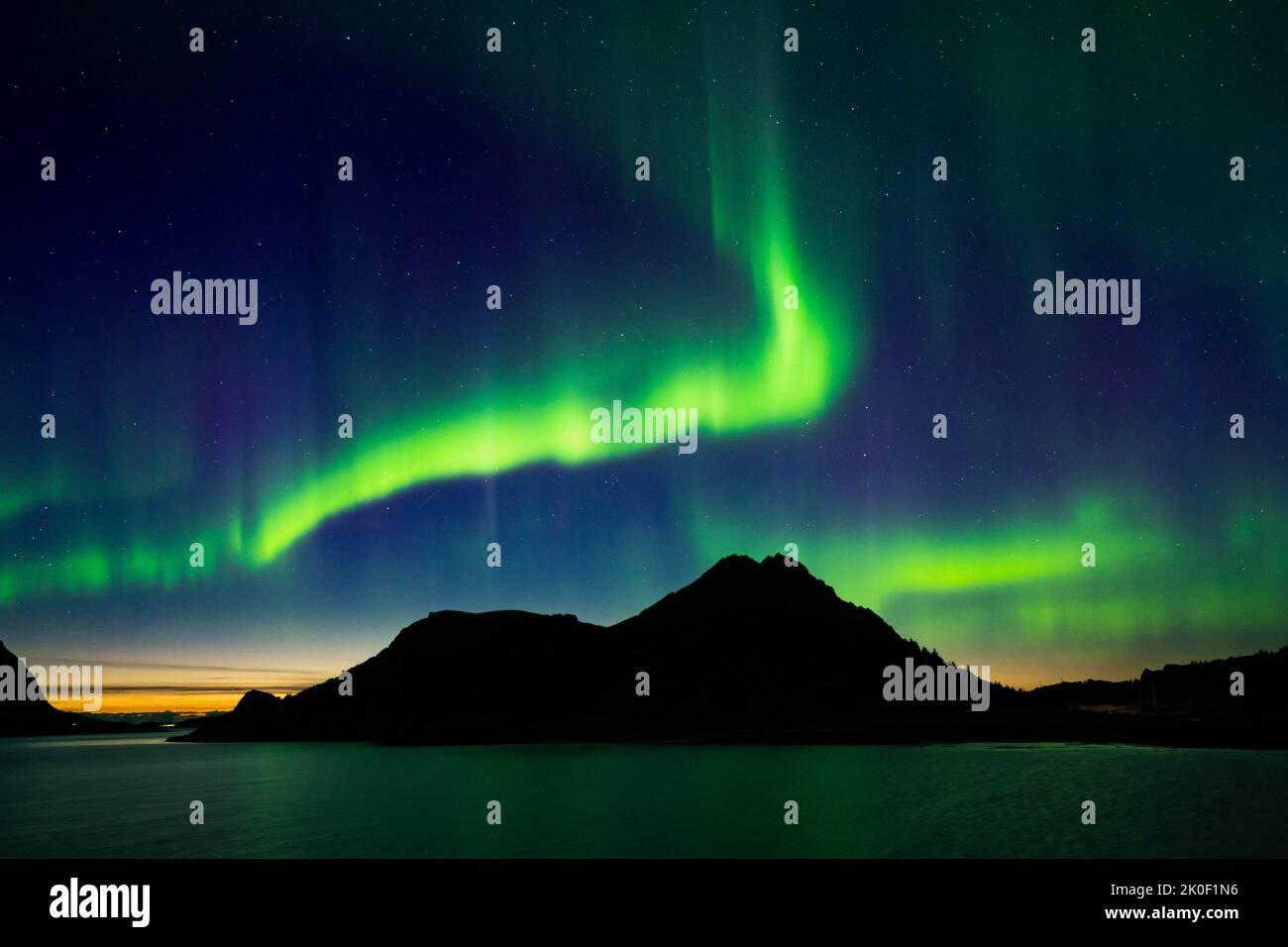 Northern lights in Lofoten, Norway Stock Photo - Alamy