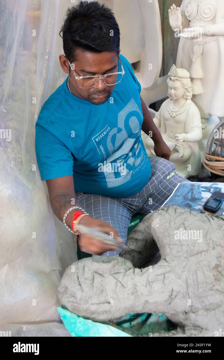 Kumartuli in Kolkata, India on 11th September, 2022 - Clay idol of ...