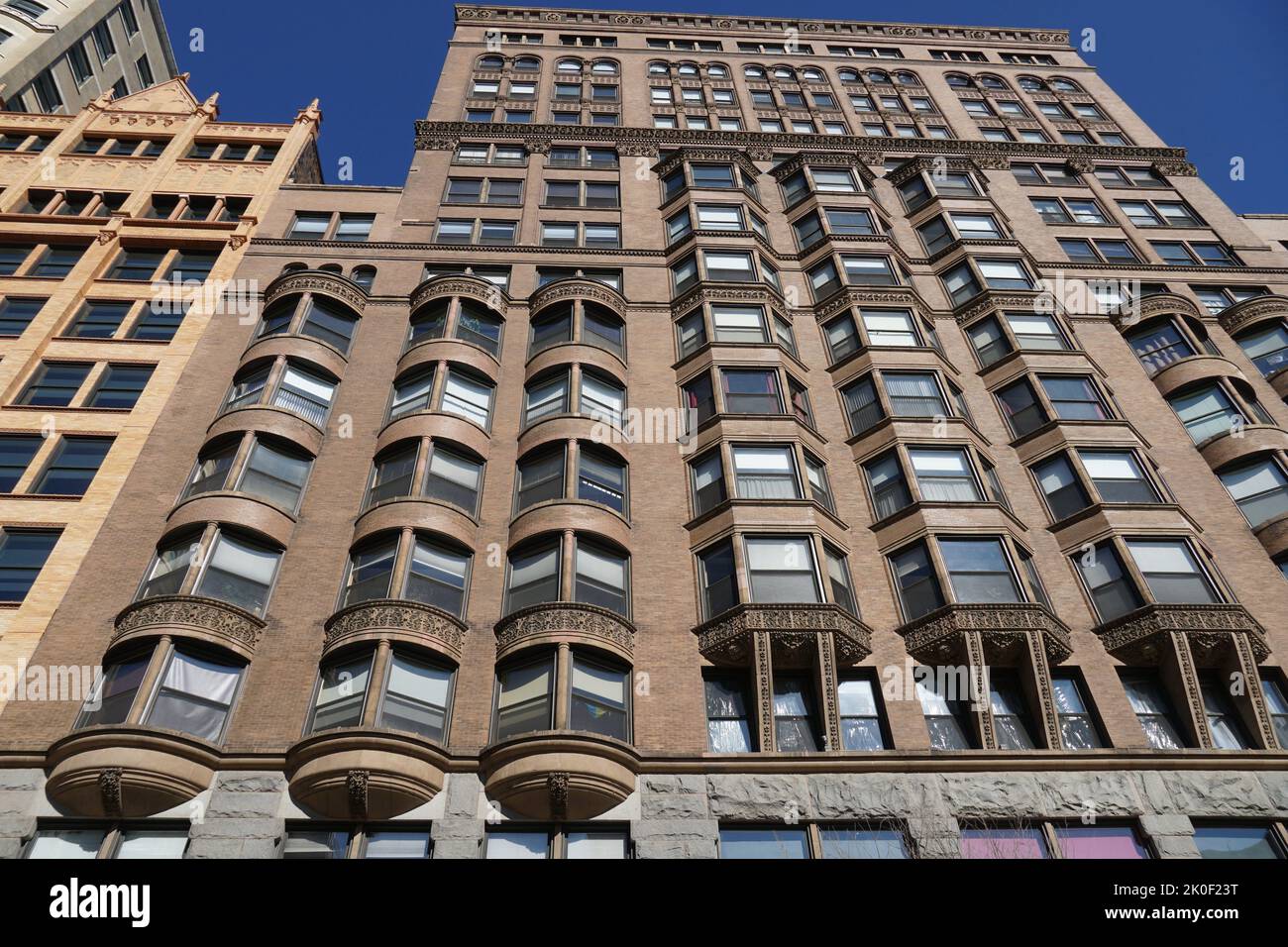 Chicago, facades of old buildings in the Loop, all constructed in the ...