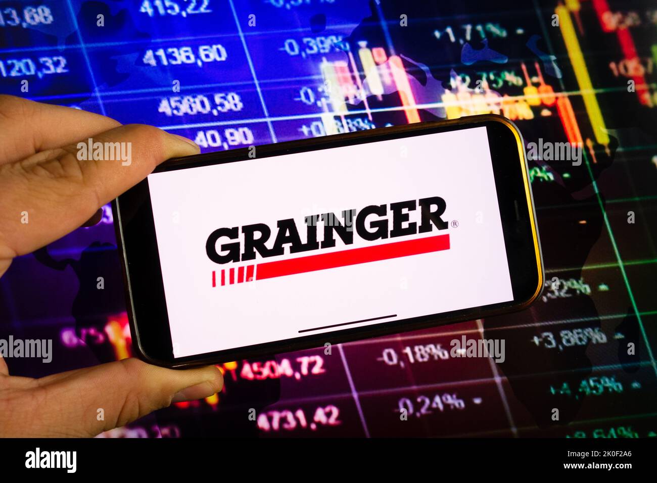 KONSKIE, POLAND - September 10, 2022: Smartphone displaying logo of W.W ...