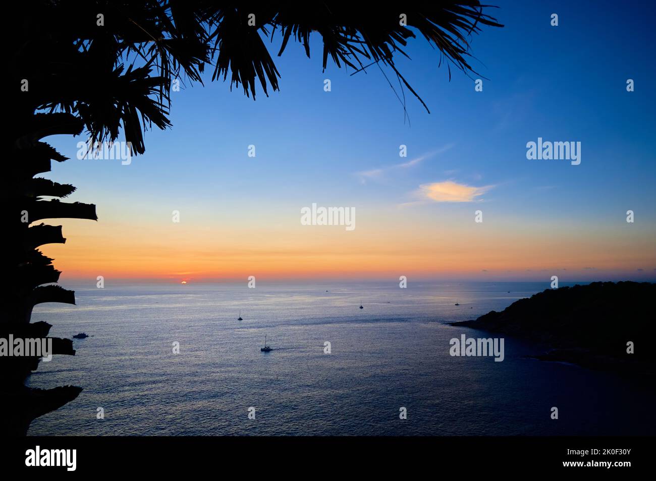 The landscape of Cape Promthep at sunset, Phuket, Thailand Stock Photo ...