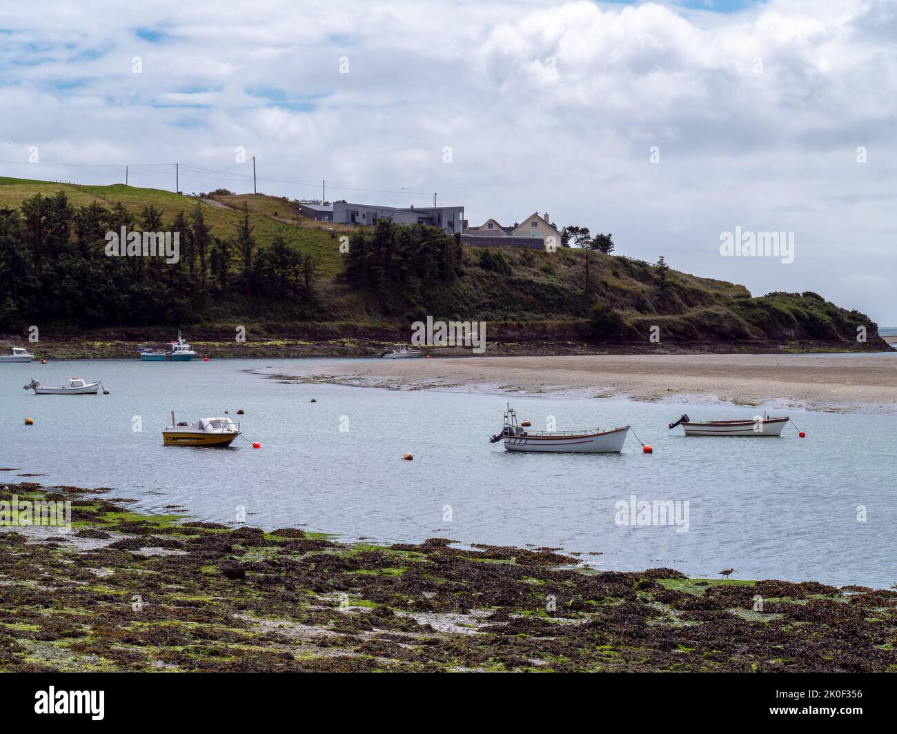 Clonakilty, Ireland, July 2, 2022. Boats anchored in Clonakilty Bay on ...
