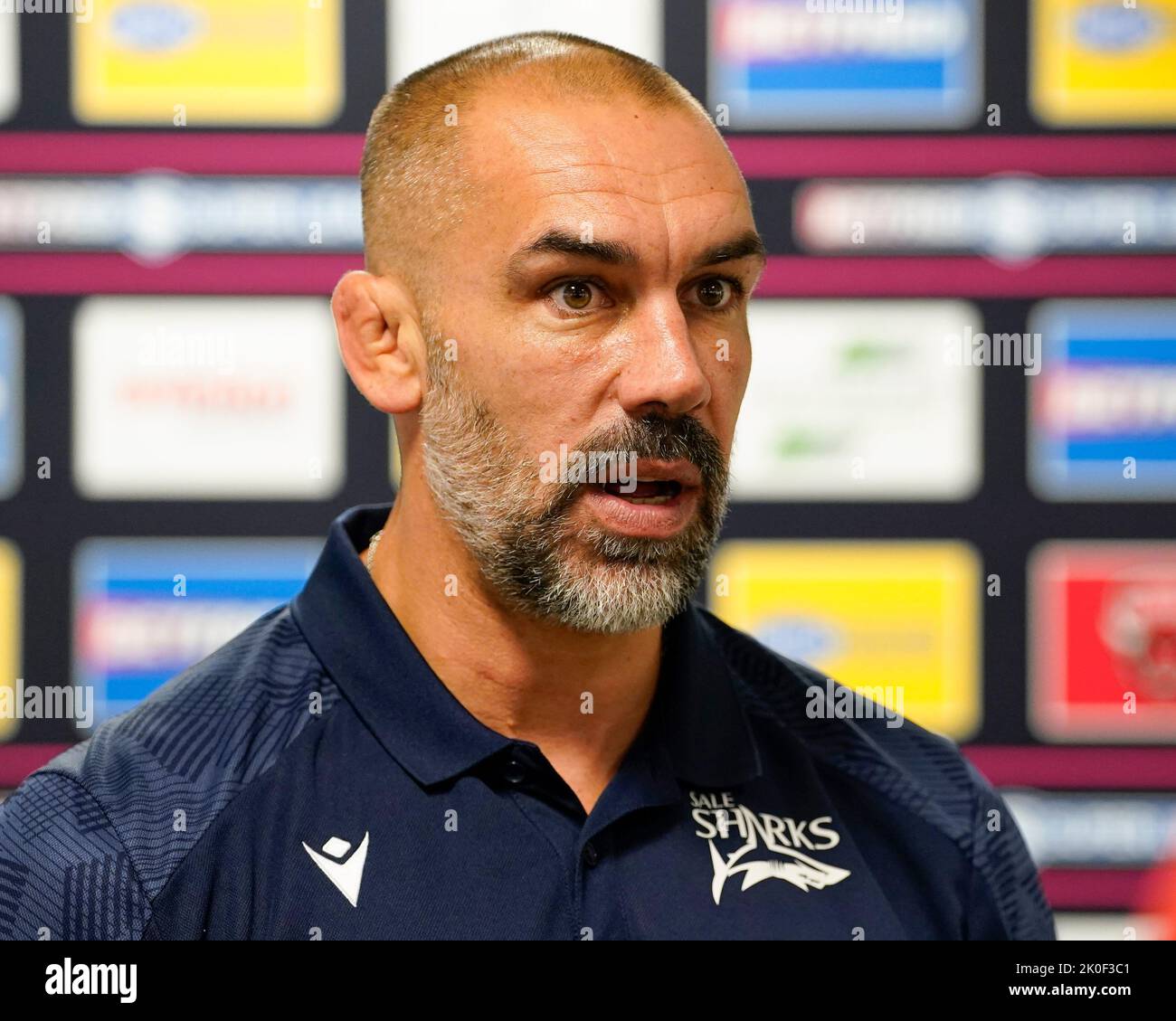 Sale Sharks Director of Rugby Alex Sanderson is interviewed by the ...