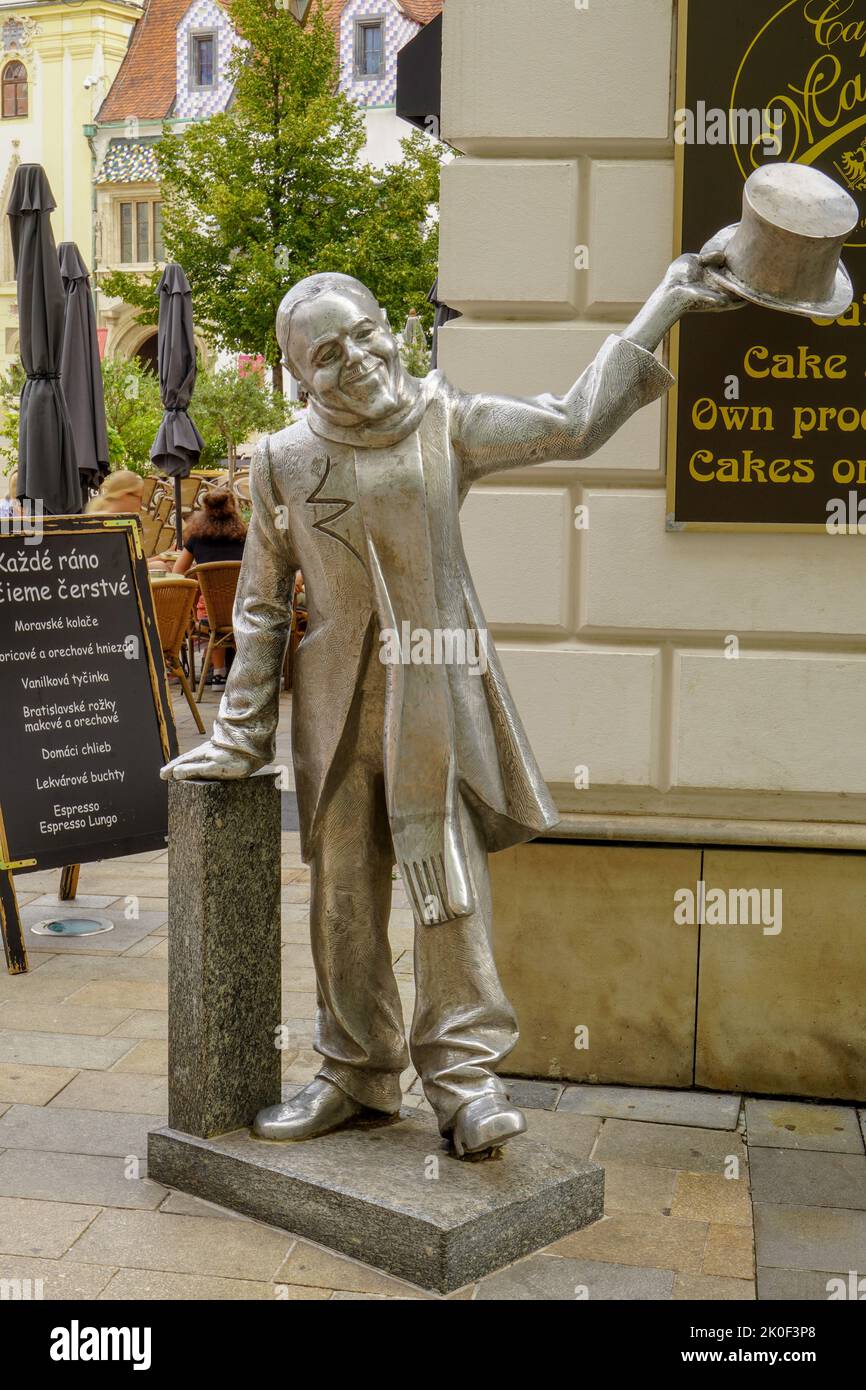 Bratislava, Slovakia - Aug 28, 2022:Statue of Schone Nazi-Born in 1897 ...
