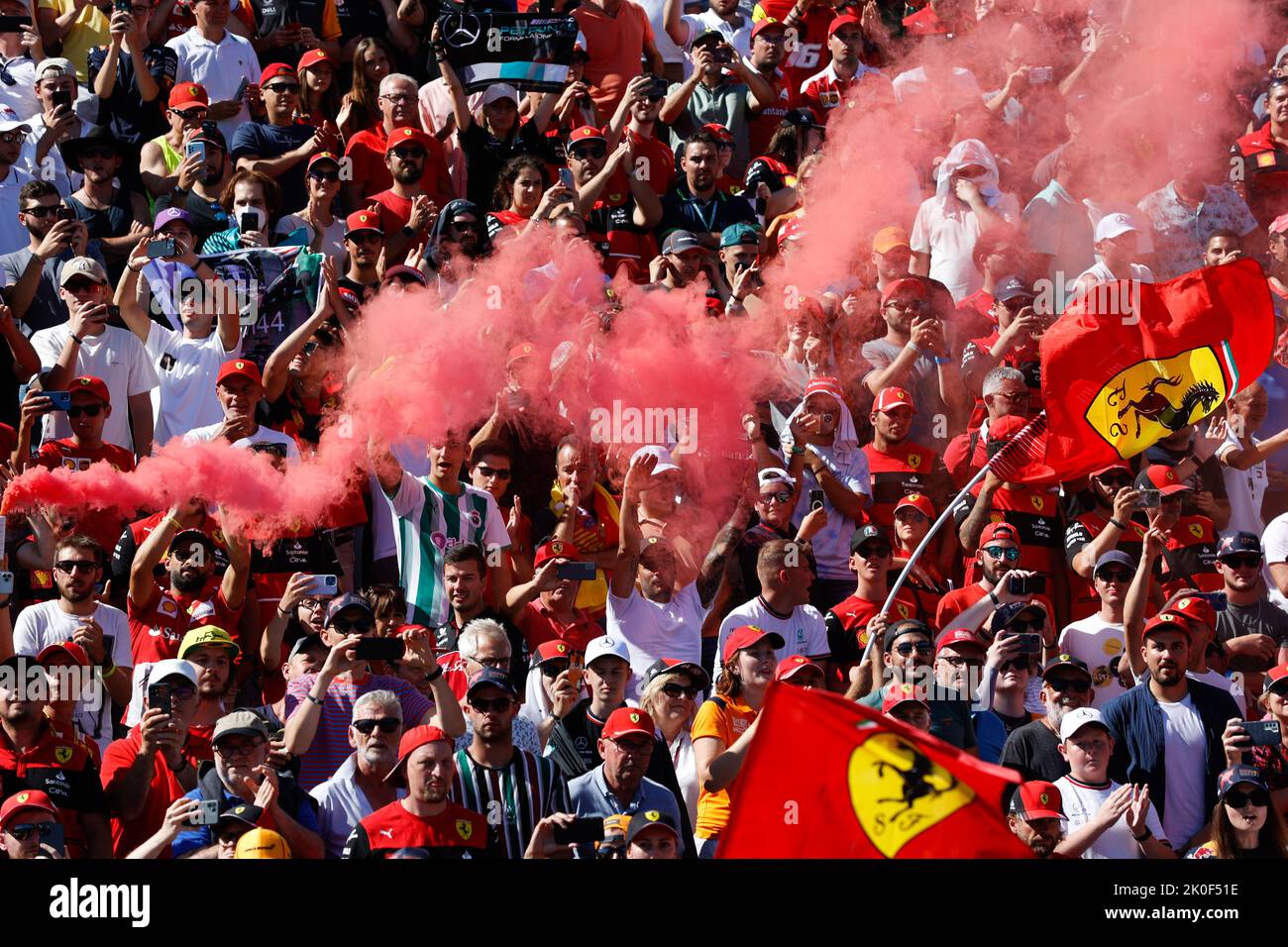 Monza, Italy. 11th Sep, 2022. spectators, fans, Scuderia Ferrari ...