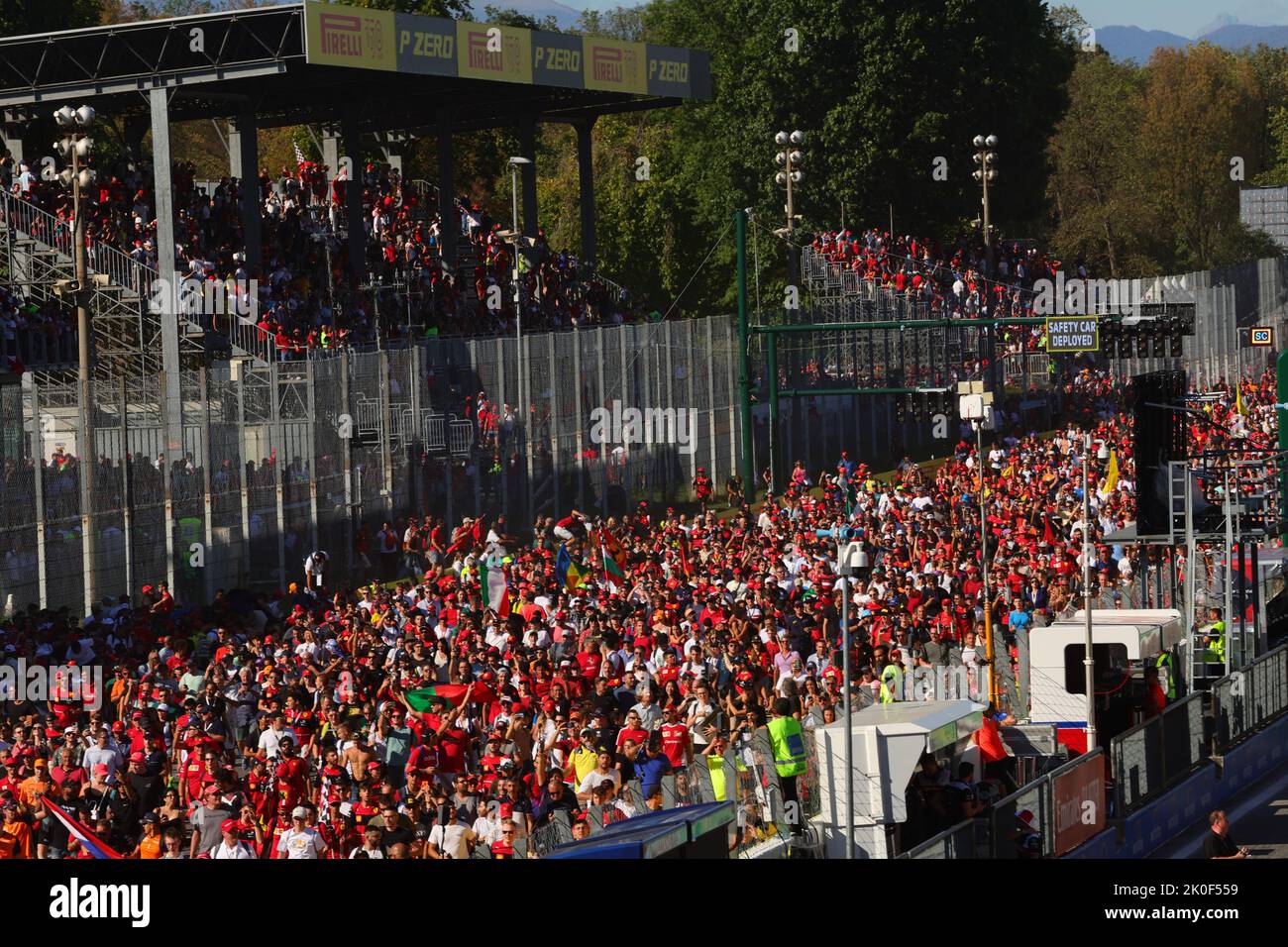 Monza, Italy. 11th Sep, 2022. spectators, fans Scuderia Ferrari ...