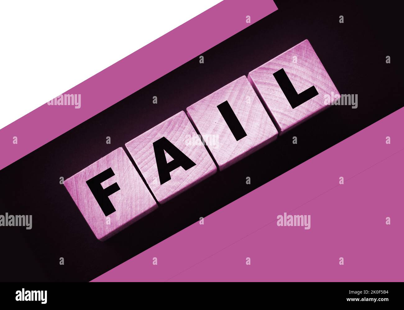 FAIL Word text Written In Wooden Cube blocks on black background ...