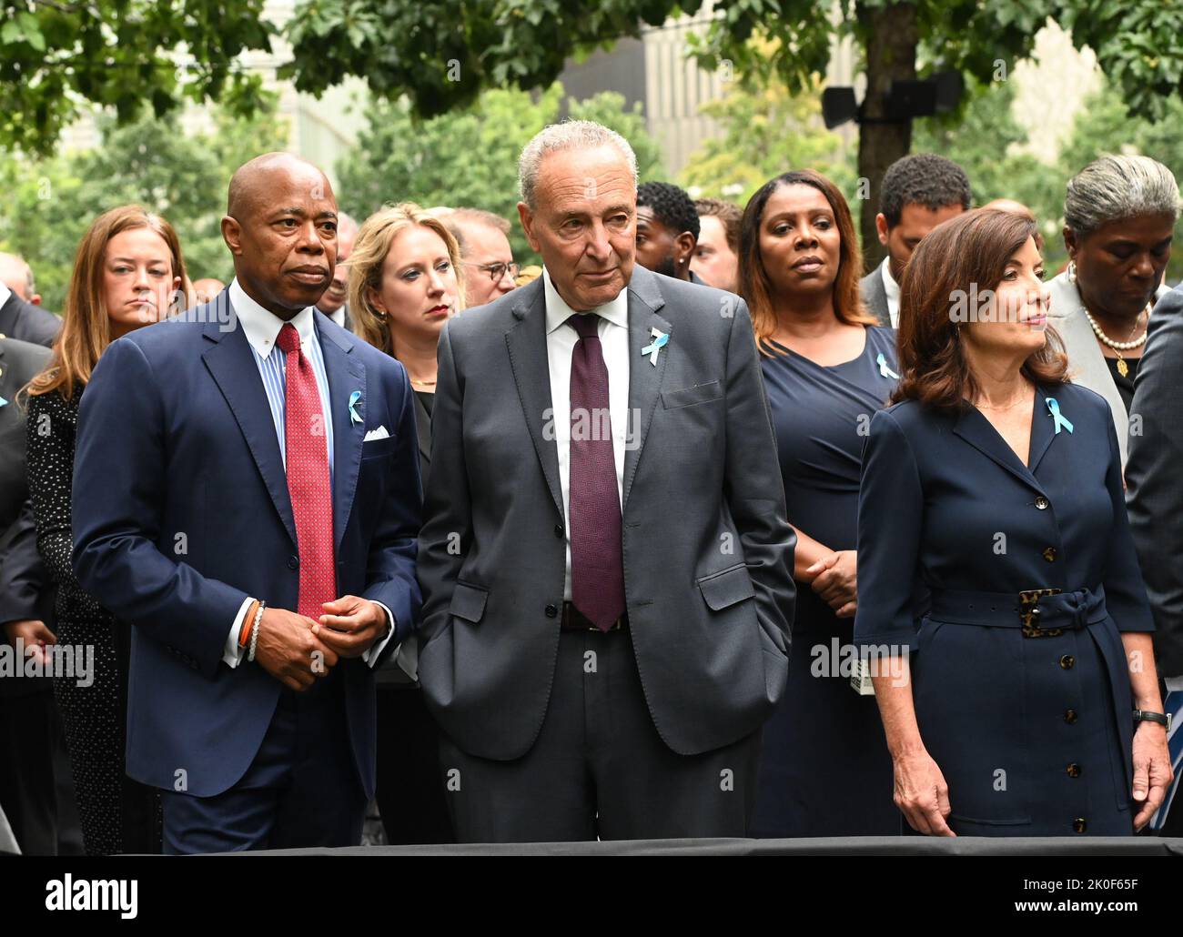 New York, USA. 11th September, 2022. Senator Chuck Schumer, center ...