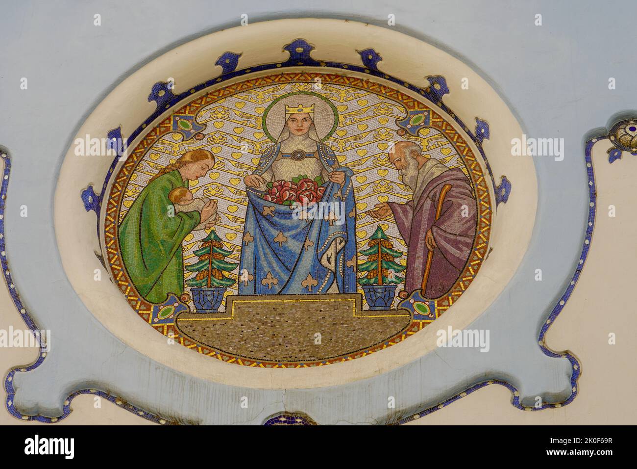 Picture of a beautiful religious fresco in Bratislava, Slovakia Stock ...
