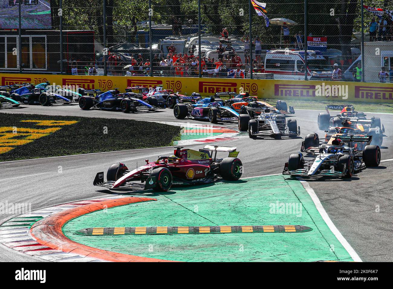 Start of the race at the Italian GP, 8-11 September 2022 at Monza track ...