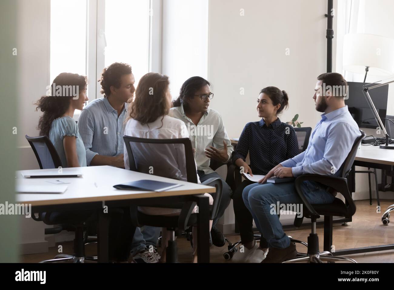 Group of diverse people talking hi-res stock photography and images - Alamy