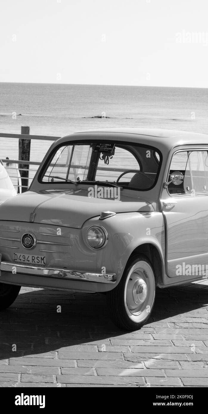 PESARO - ITALY - JULY 02 - 2022 : rally of classic cars fiat 600 in ...