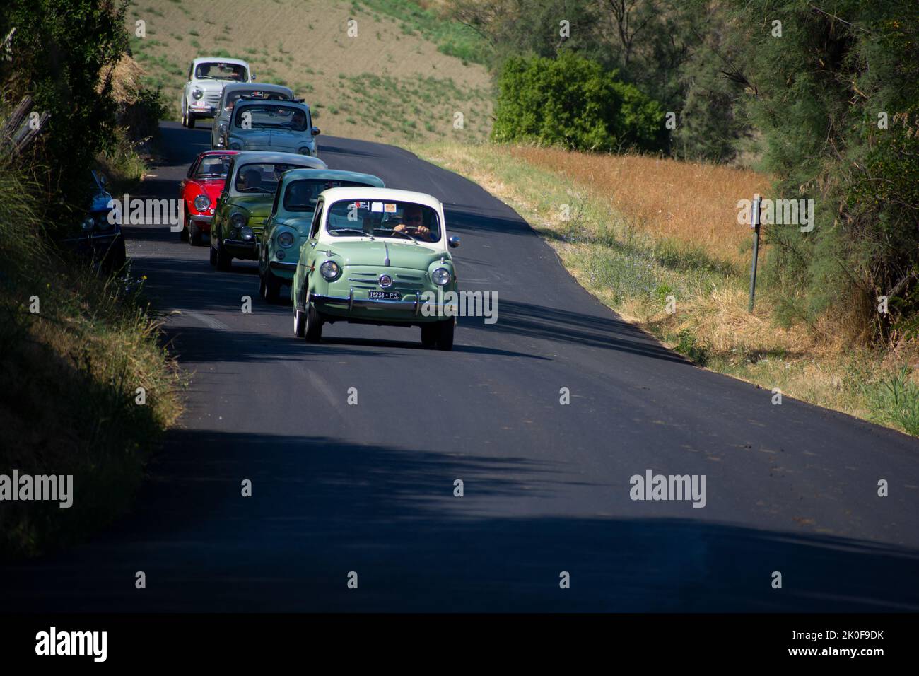 PESARO - ITALY - JULY 02 - 2022 : rally of classic cars fiat 600 in ...
