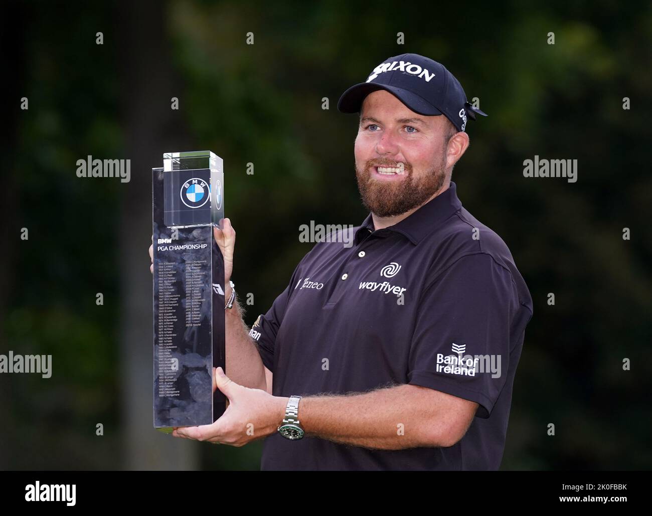 Shane Lowry lifts the trophy following day four of the BMW PGA ...