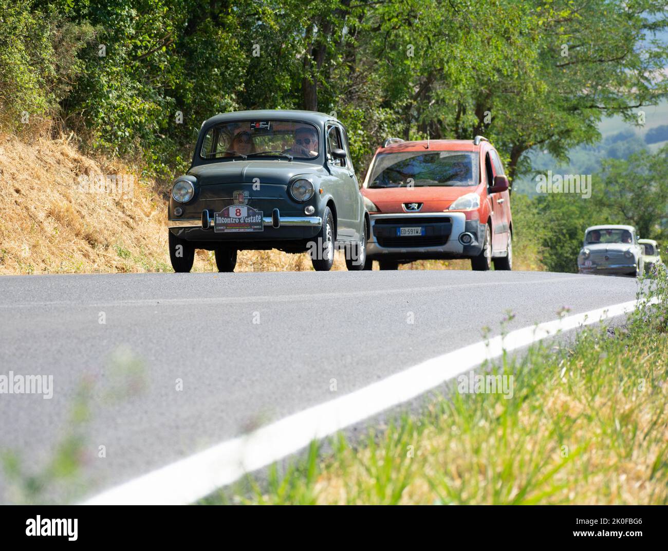 PESARO - ITALY - JULY 02 - 2022 : rally of classic cars fiat 600 in ...
