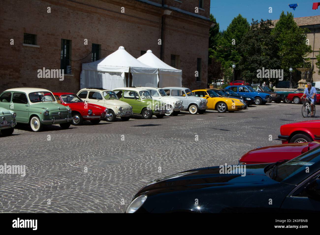 PESARO - ITALY - JULY 02 - 2022 : rally of classic cars fiat 600 in ...