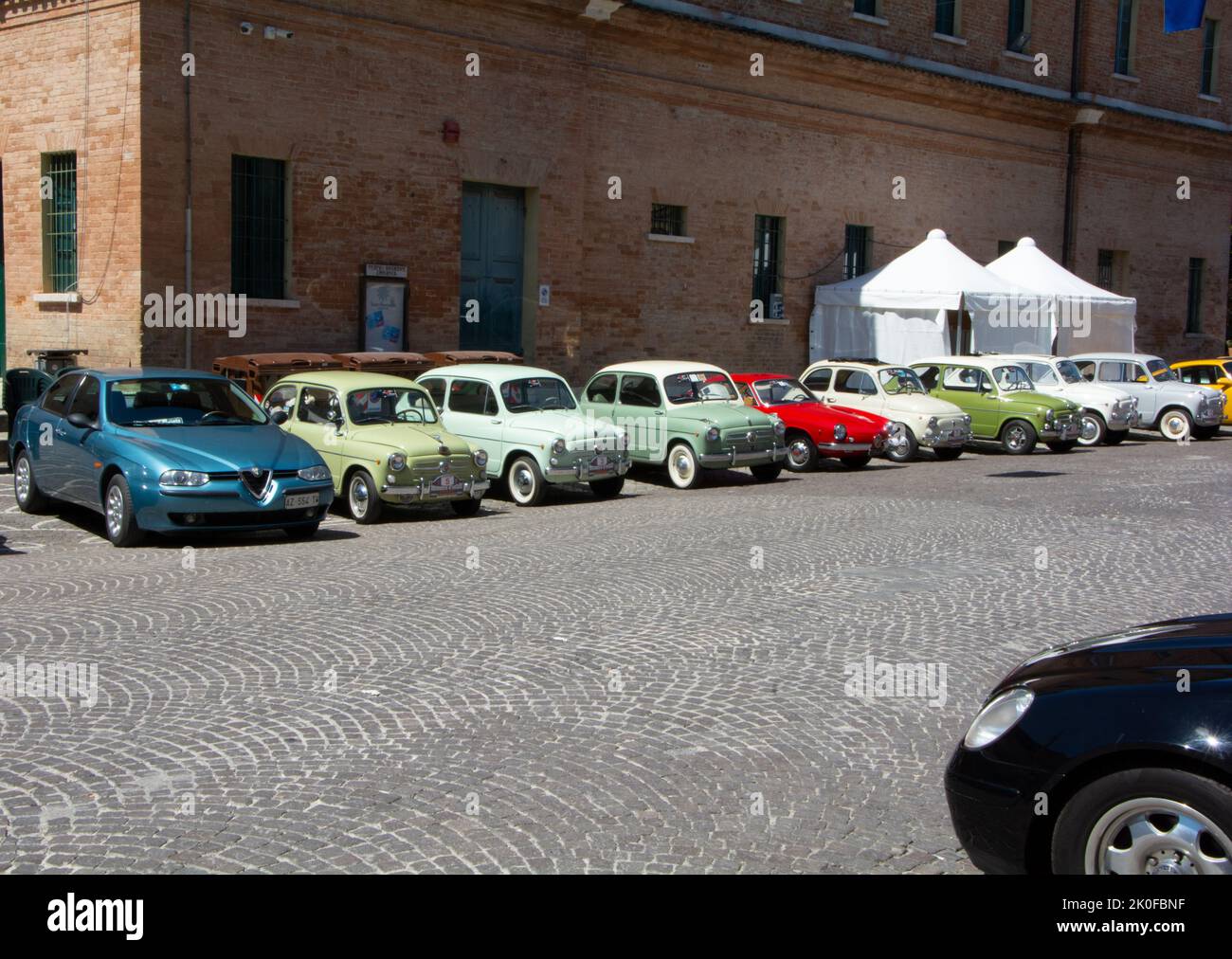 PESARO - ITALY - JULY 02 - 2022 : rally of classic cars fiat 600 in ...