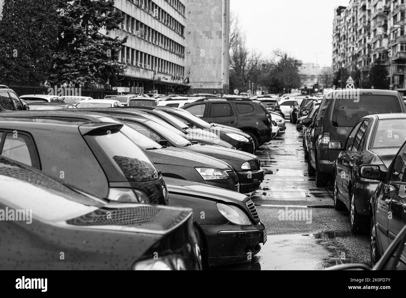 Car traffic, pollution, traffic jam in Bucharest, Romania, 2022 Stock ...