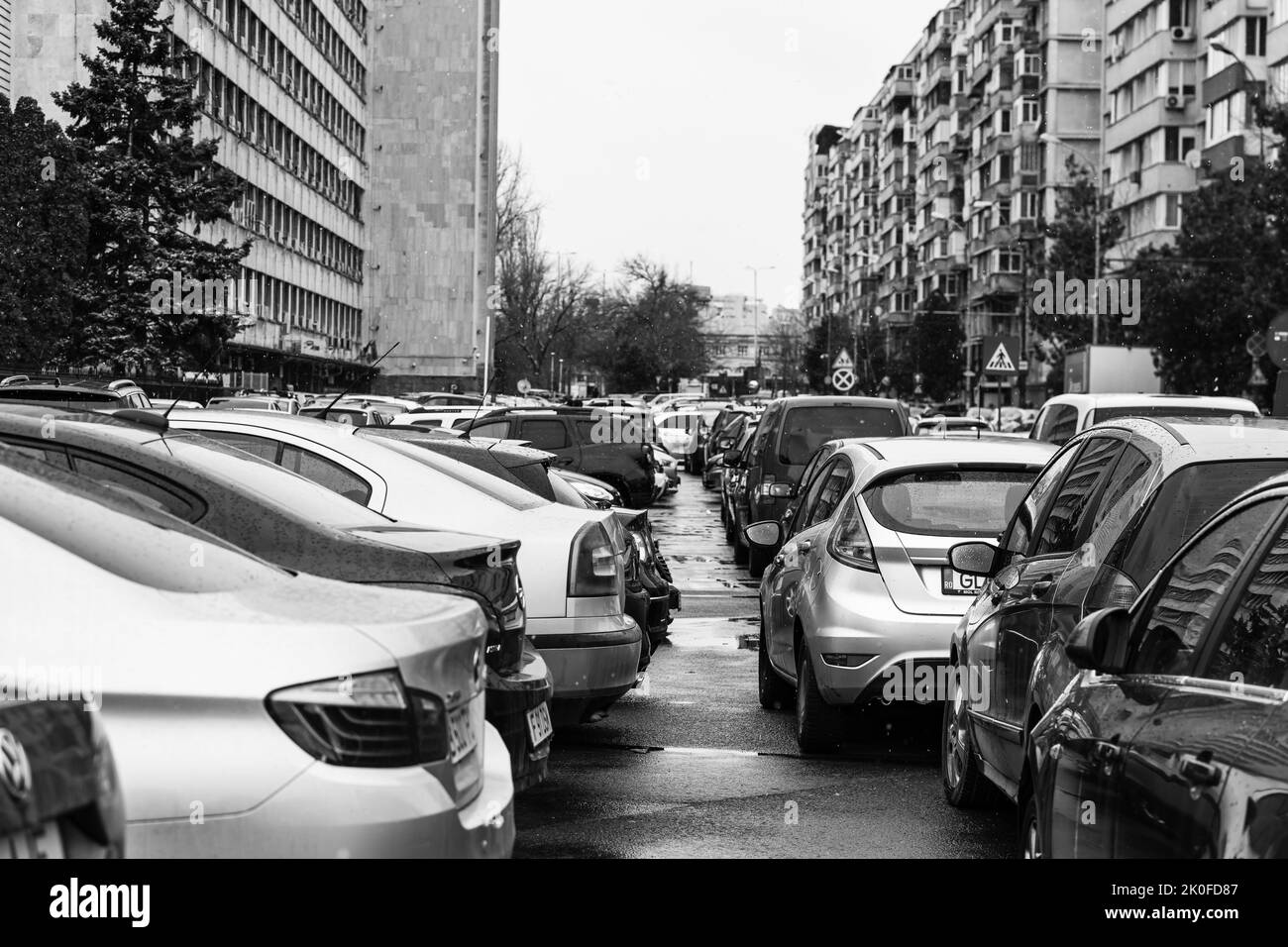 Car traffic, pollution, traffic jam in Bucharest, Romania, 2022 Stock ...
