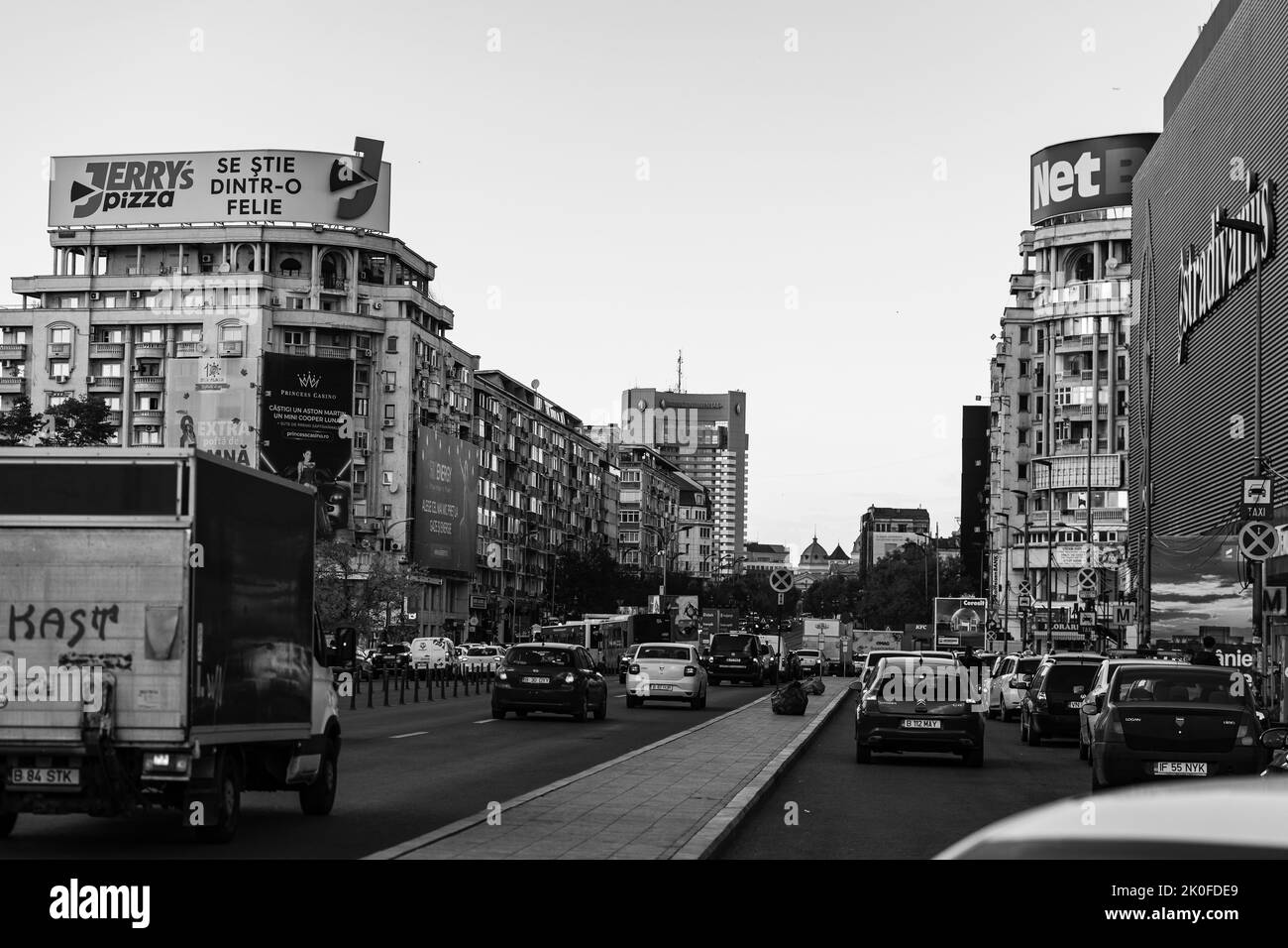 Car traffic, pollution, traffic jam in Bucharest, Romania, 2022 Stock ...