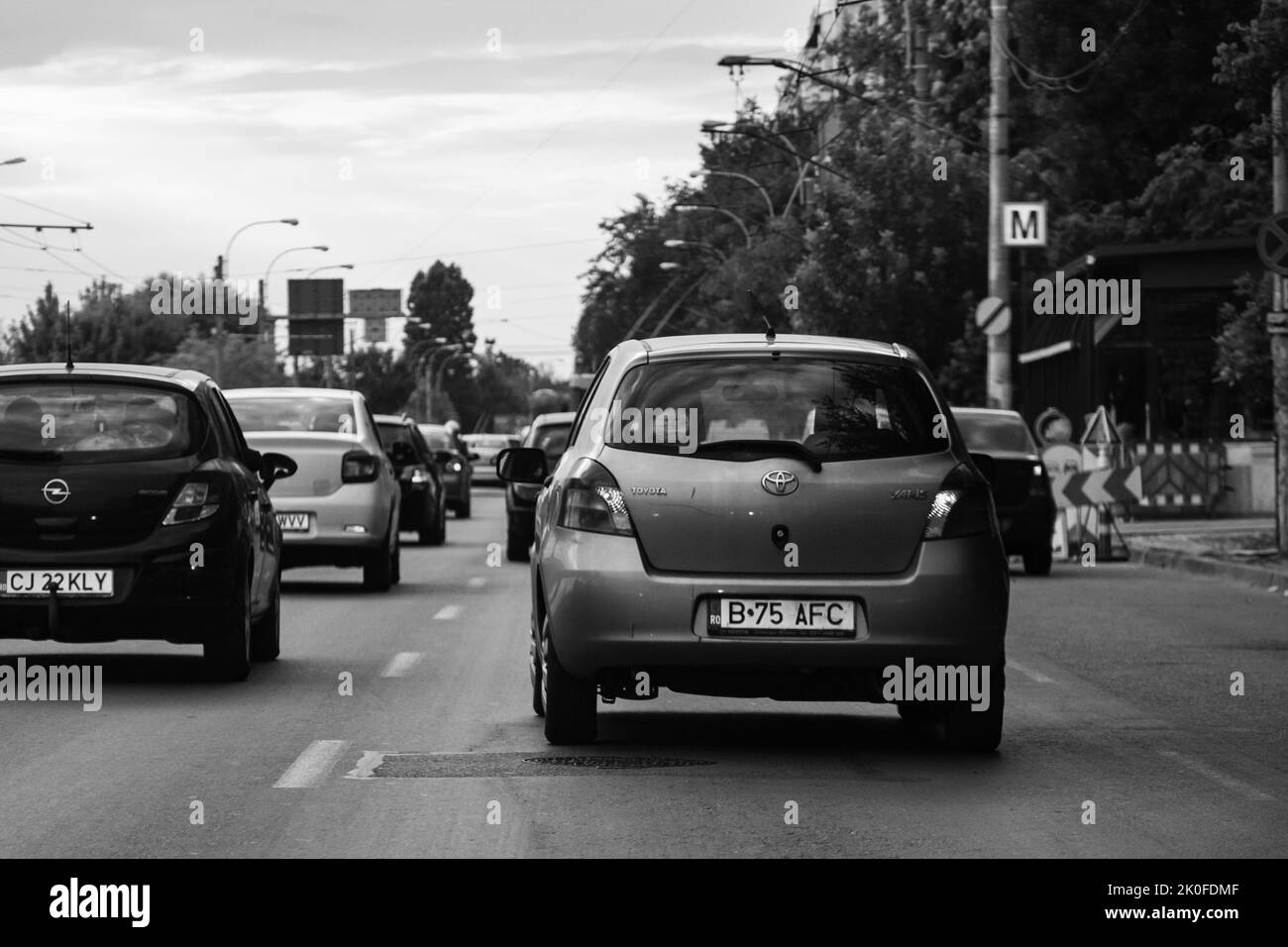 Car traffic, pollution, traffic jam in Bucharest, Romania, 2022 Stock ...