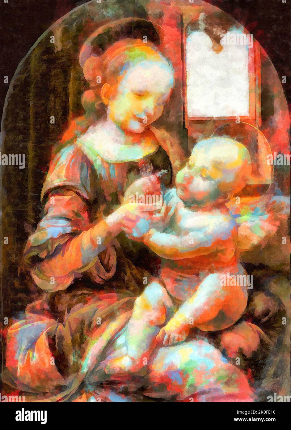 Benois madonna by leonardo da vinci hi-res stock photography and images - Alamy