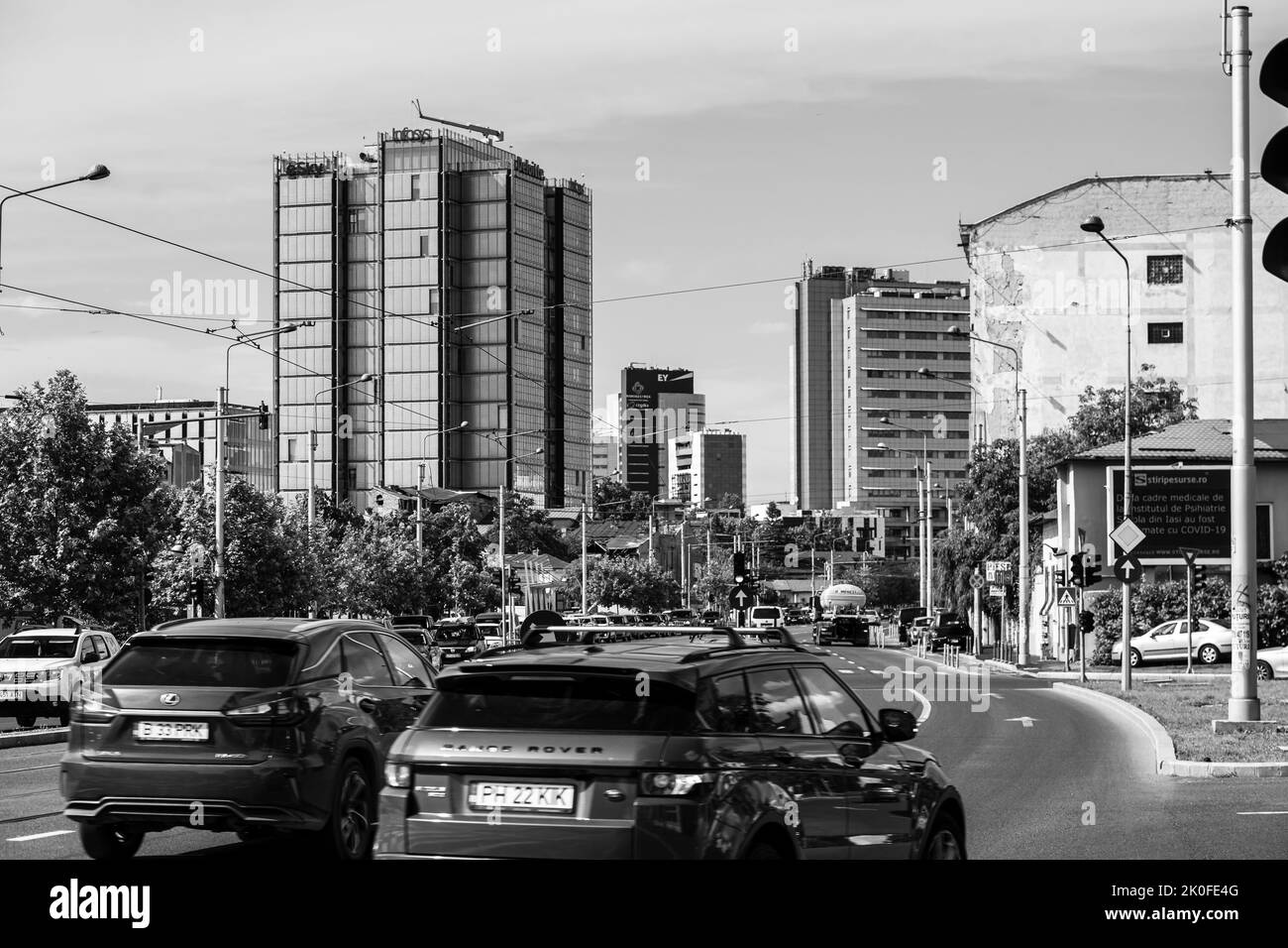 Car traffic, pollution, traffic jam in Bucharest, Romania, 2022 Stock ...