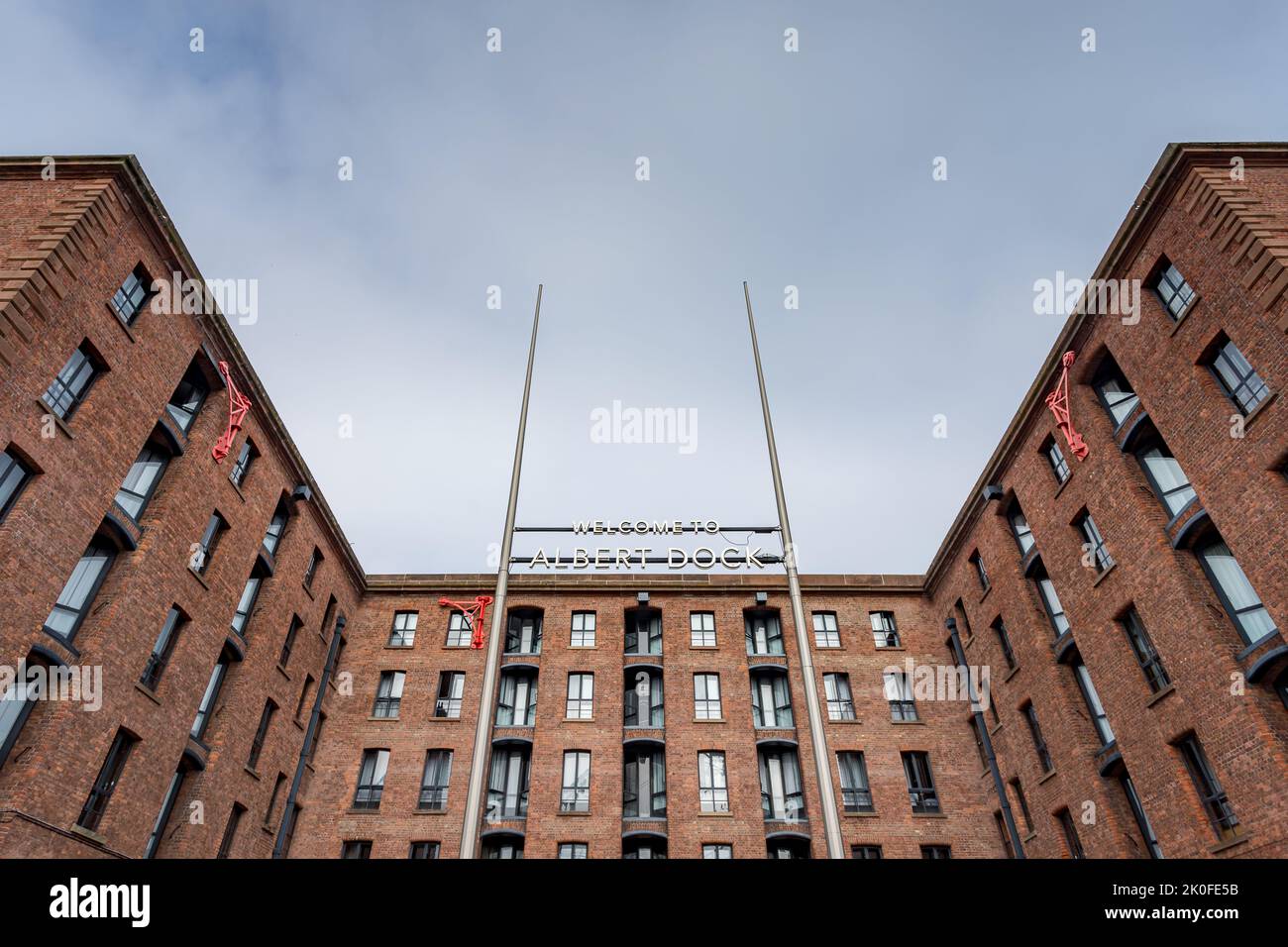 A tall sign marking the entrance to the Royal Albert Dock pictured in ...