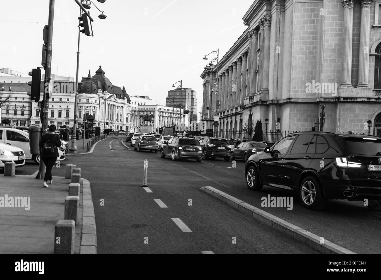 Car traffic, pollution, traffic jam in Bucharest, Romania, 2022 Stock ...
