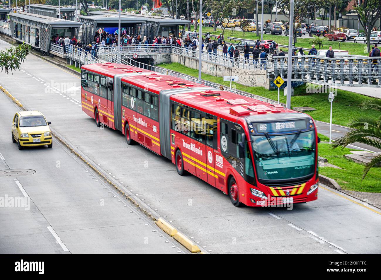 Bogota Colombia,Avenida El Dorado Calle 26,TransMilenio bus rapid transit system BRT public ...