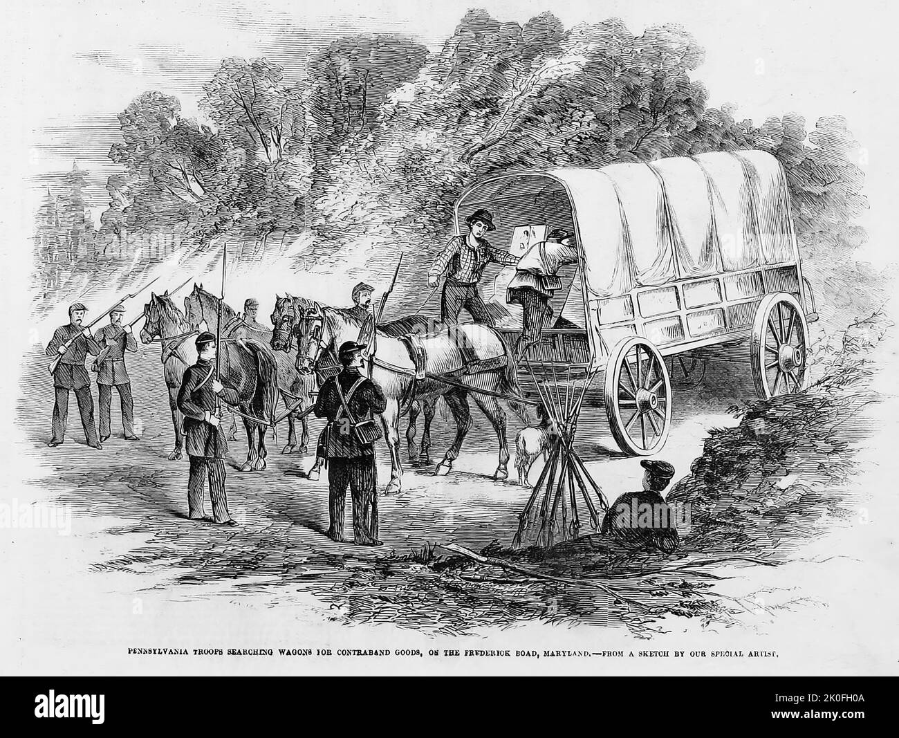 Covered wagons 1800s Black and White Stock Photos & Images - Alamy