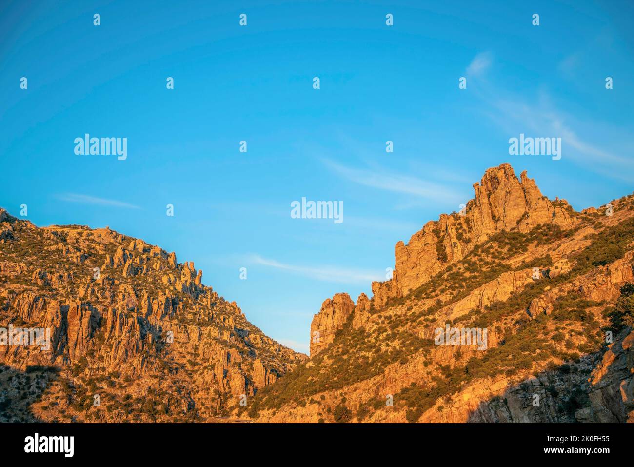 Scenic Santa Catalina Mountain range in Mount Lemmon Arizona against ...