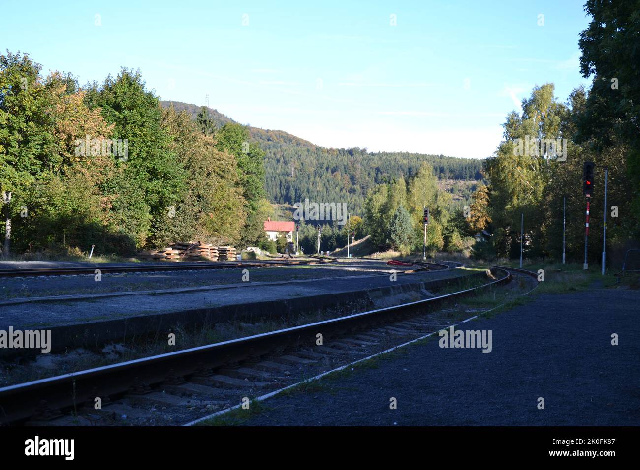 Railroad tracks in Jedlova, Czech Republic Stock Photo - Alamy