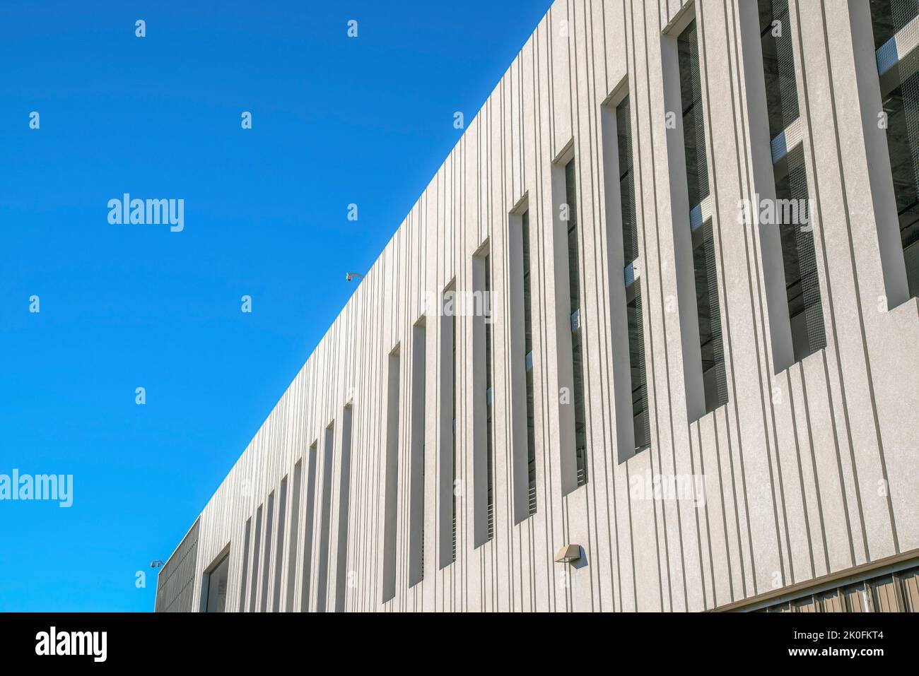 Building side view with light gray wall exterior at downtown Tucson ...
