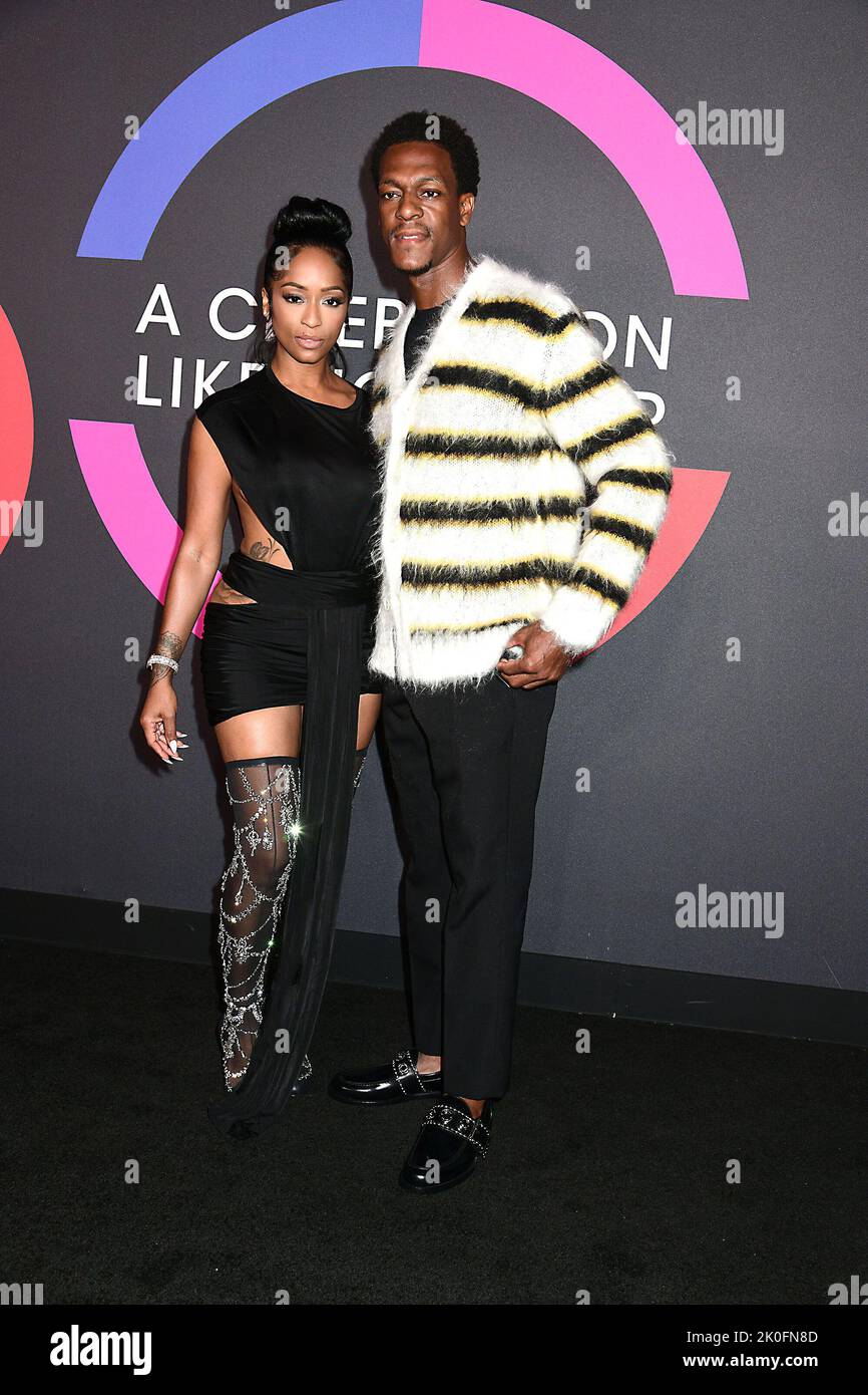 Latoia Fotzgerald and Rajon Rondo attends Bloomingdale's 150th ...