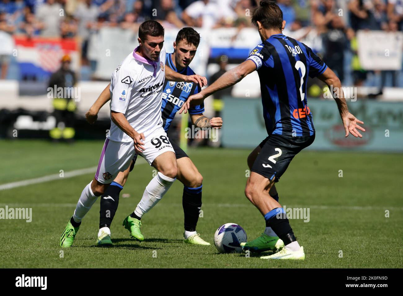 Atalanta's Italian defender Nadir Zortea and Atalanta's Italian ...