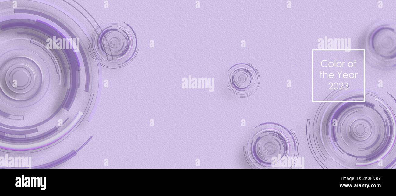 Digital Lavender Color of the Year 2023. Abstract futuristic poster ...