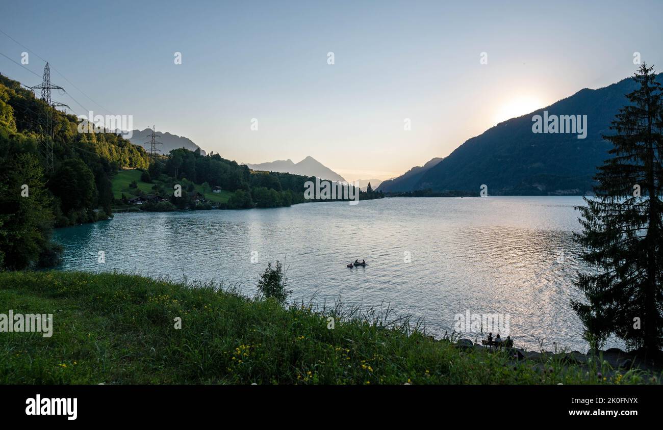 Beautiful Lake Brienz (Brienzersee), Brienz area is located at ...