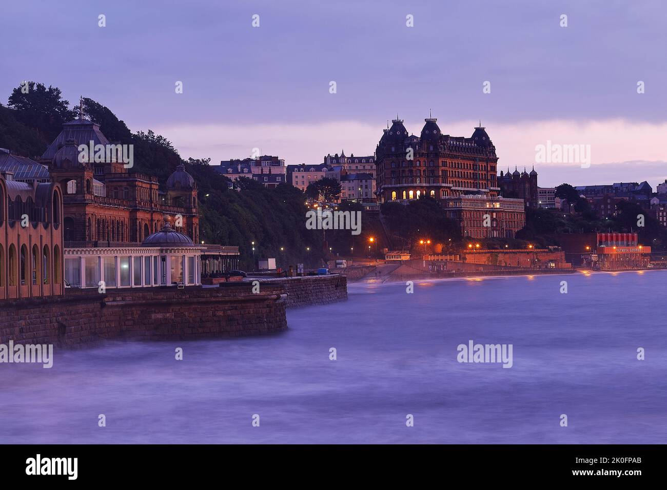 A view in the South Bay in Scarborough,North Yorkshire, featuring The ...