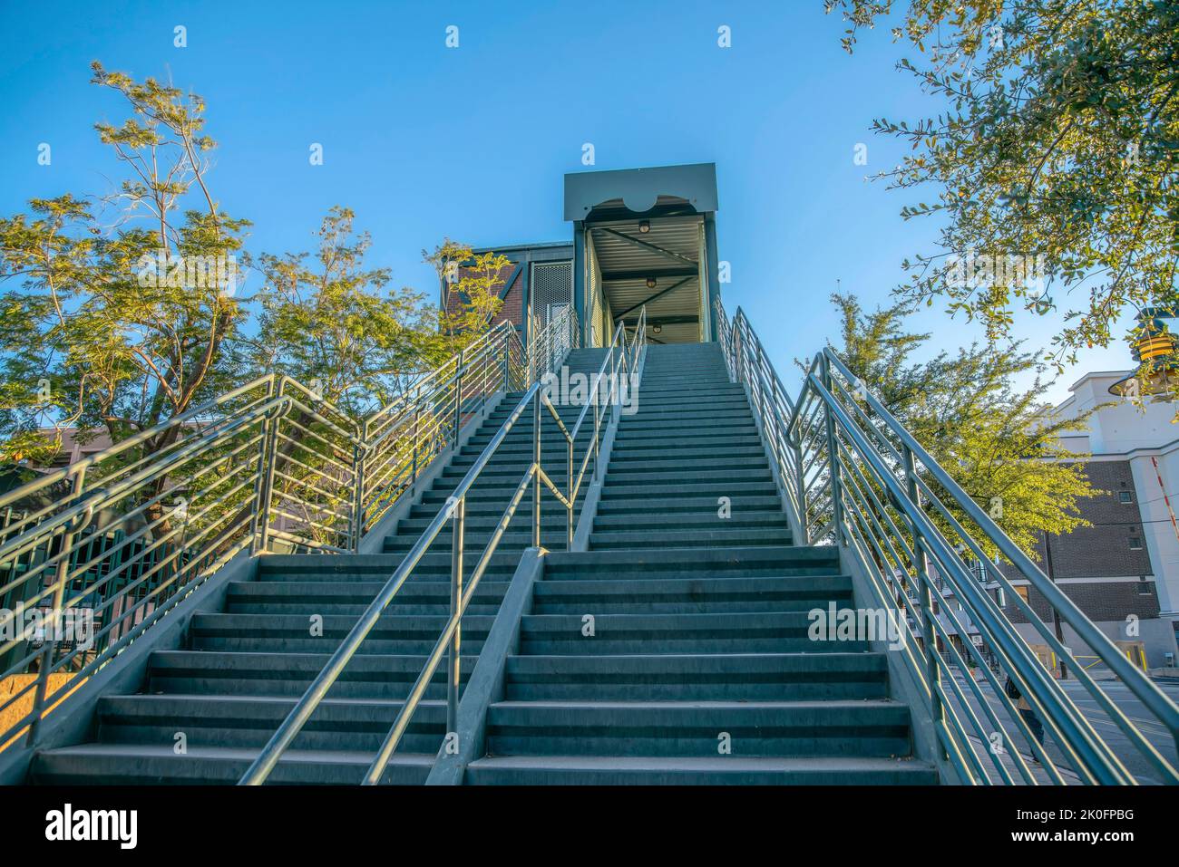 Two-way footbridge staircase with handrails in between- Phoenix ...